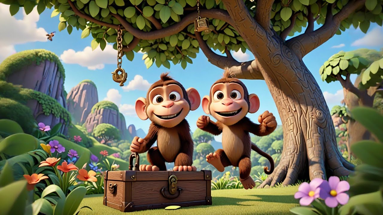 The Monkey’s Secret Treasure 🐵💎 | Funny Kids Story | Preschool Learning ...