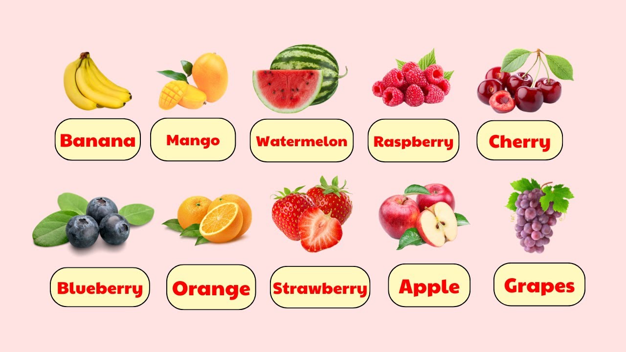 Fruits name for Toddlers /First Words for Babies / Learning Videos for ...