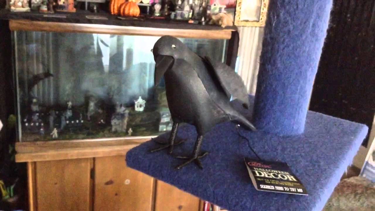 Animated Crow Halloween Decoration 2015 - YouTube