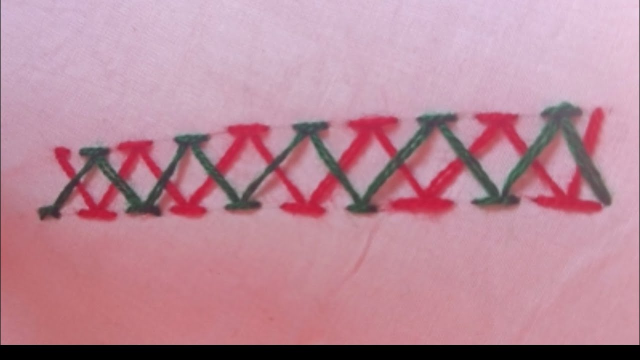 Double Chevron Stitch Chevron Hand Embroidery Borderline Design Besic ...