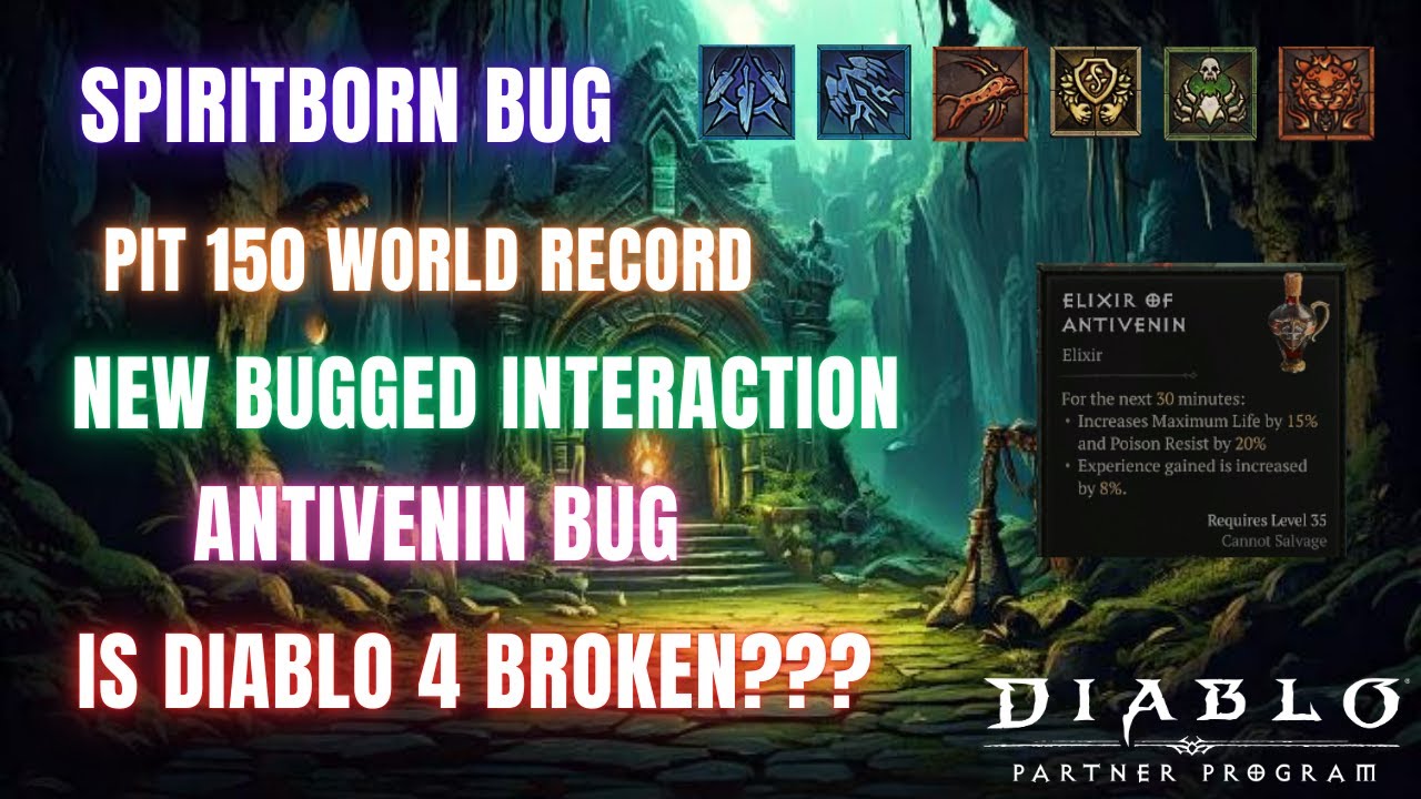 Diablo 4 - Spiritborn NEW World Record - New Antivenin Bug - Is Diablo ...