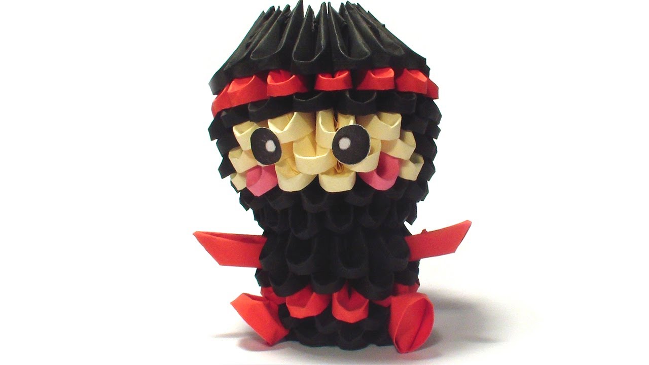 3D origami ninja kid - YouTube