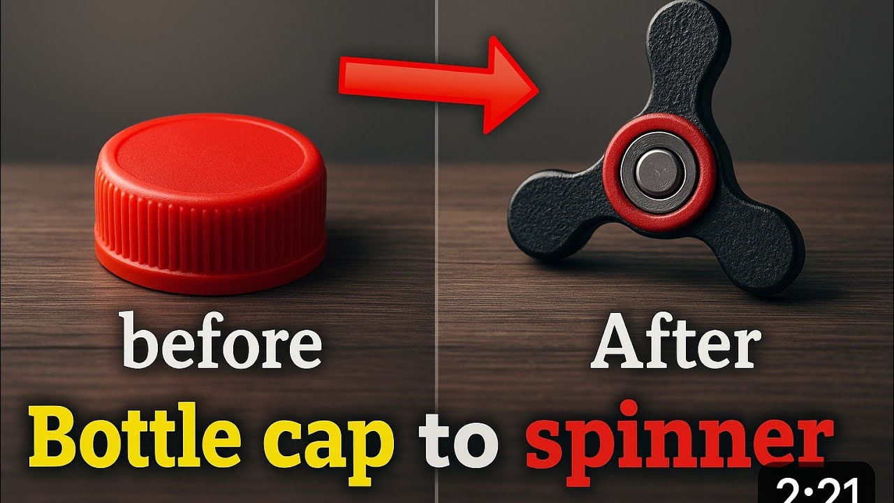 diy spinner how to make a bottle cap spinner - YouTube