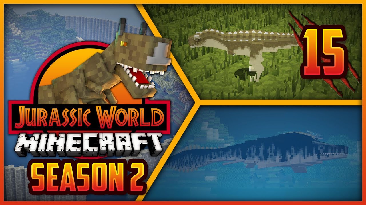 Minecraft Jurassic World S2 - Episode 15 - TYLOSAURUS & CARNOTAURUS ...