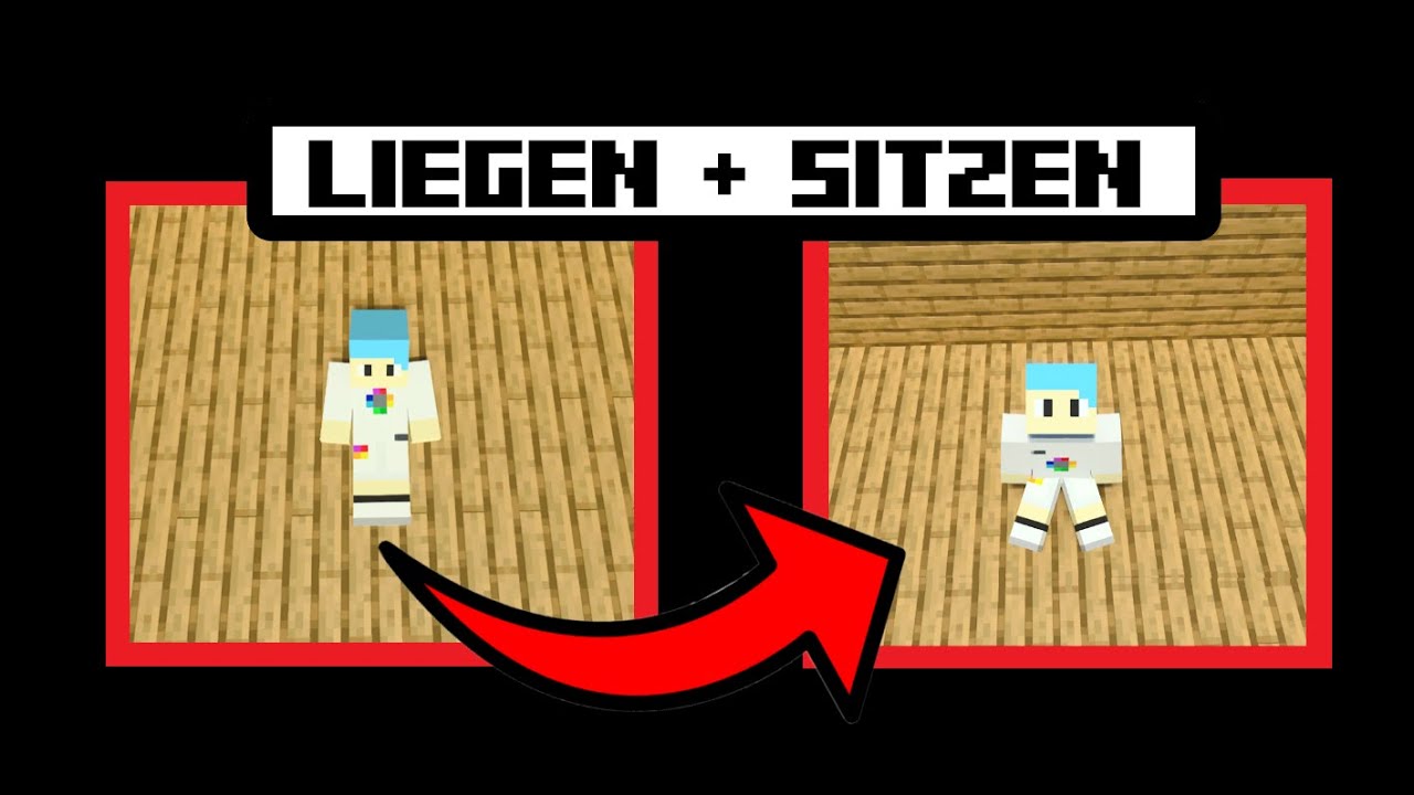 SITZEN UND LIEGEN in Minecraft Bedrock (mit Commands) - YouTube