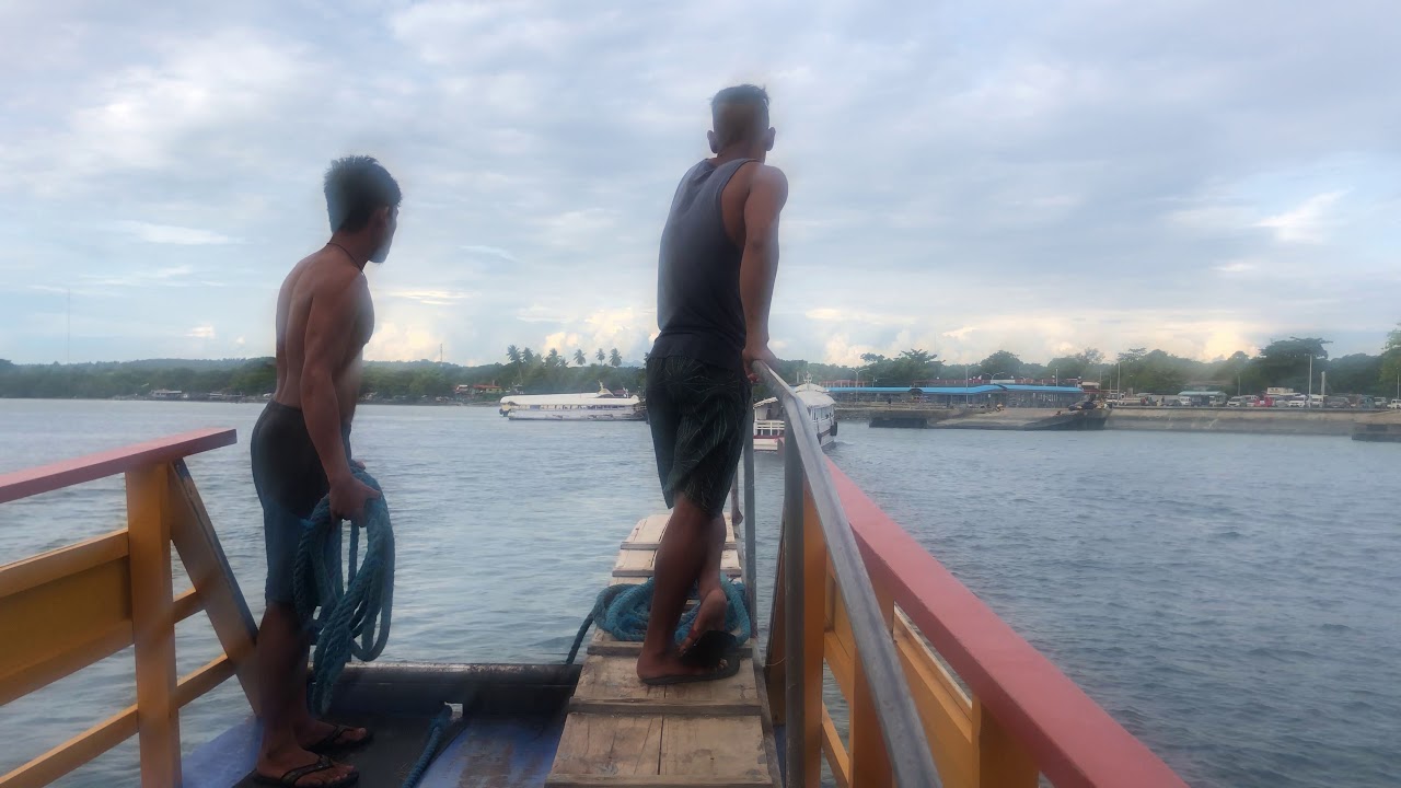 Arriving at Babak by a large pambot, Samal Island, Davao, Philippines ...