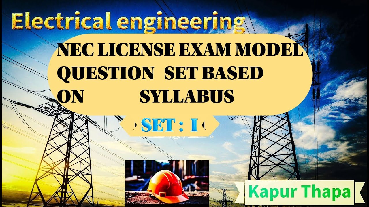 NEC LICENSE EXAM MODEL QUESTION SET ELECTRICAL ENGINEERING BASED ON ...
