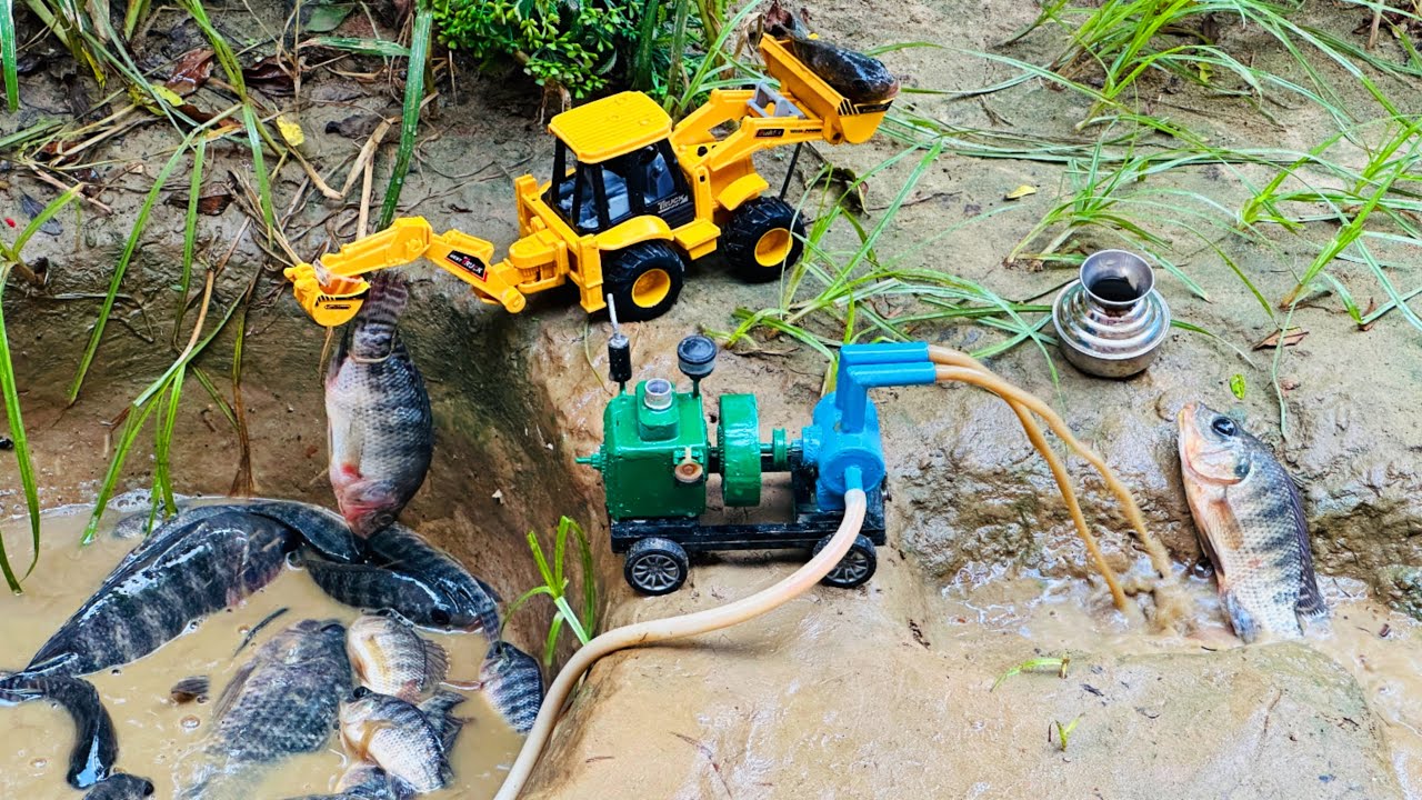 Catch fish using mini water pump | fishing exciting | diy tractor ...