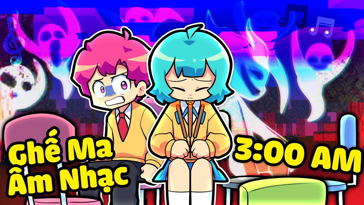 YUMMIE HIHA THỬ THÁCH CHƠI MA GHẾ ÂM NHẠC VÀO LÚC 3H SÁNG TRONG ...