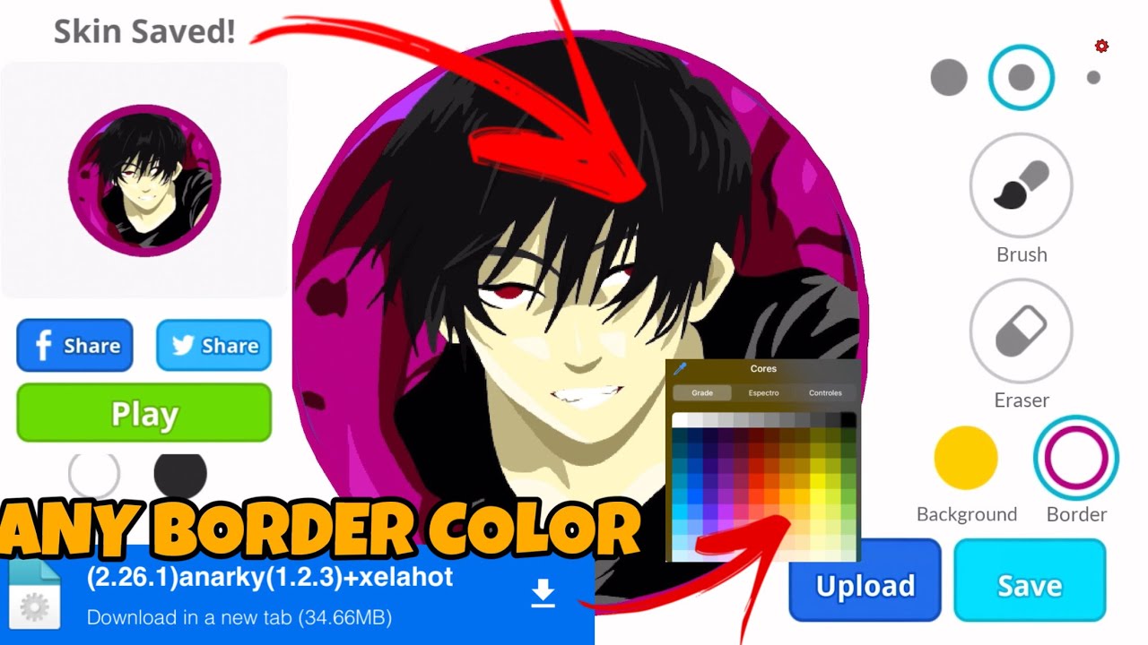 TUTORIAL CUSTOM SKIN AGAR.IO WITH ANY BORDER COLOR, VERSION UPDATE 2.26.2 MOD MENU (AGAR.IO ...
