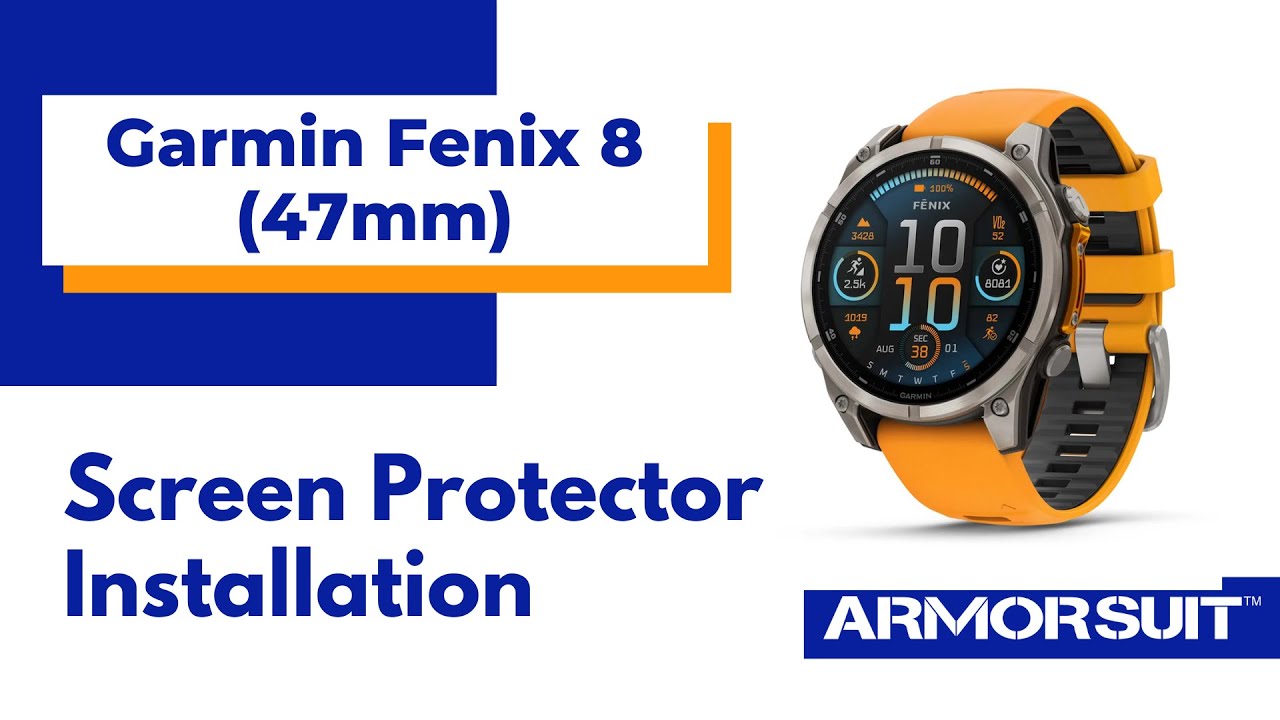 Garmin Fenix 8 Matte Screen Protector MilitaryShield Wet Installation ...