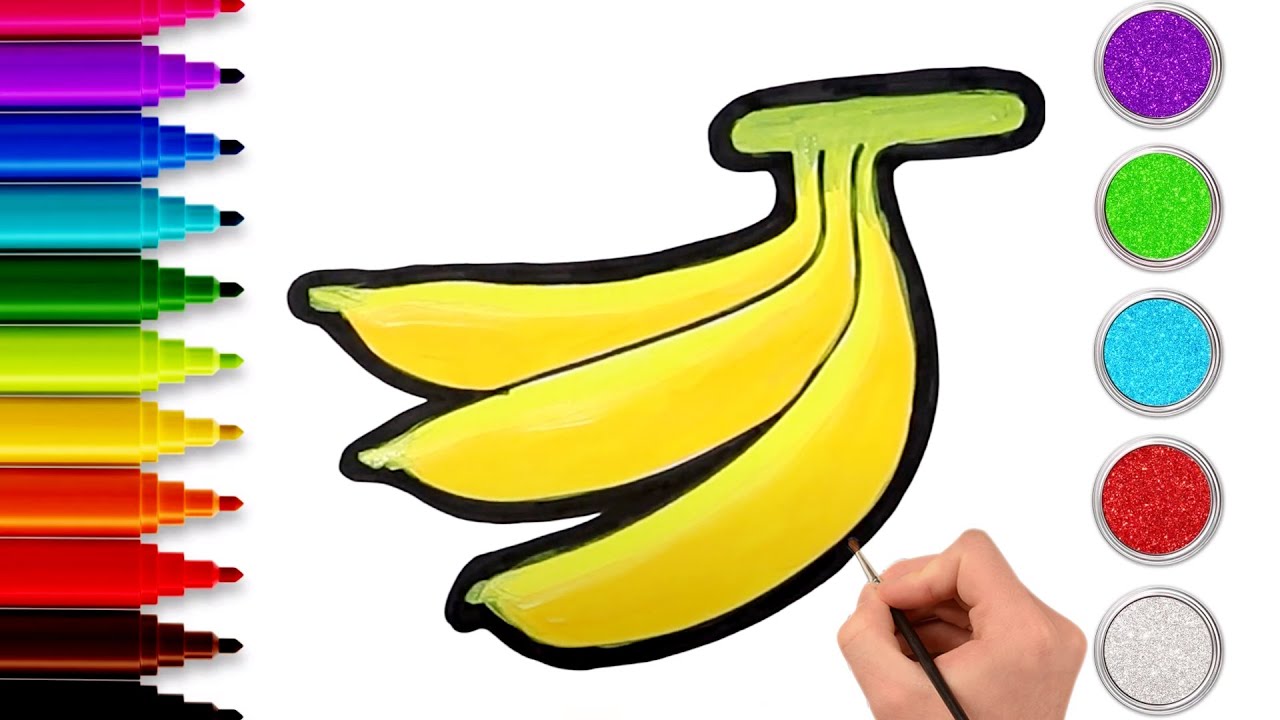 Cara Menggambar Pisang 🍌 Menggambar dan Mewarnai Buah | Seni Chiki ...