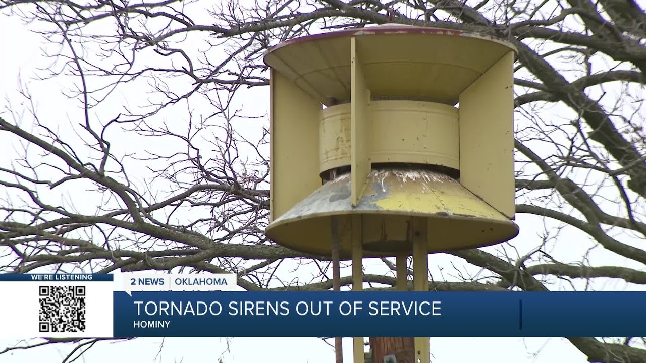 Two tornado sirens out of service in Hominy - YouTube