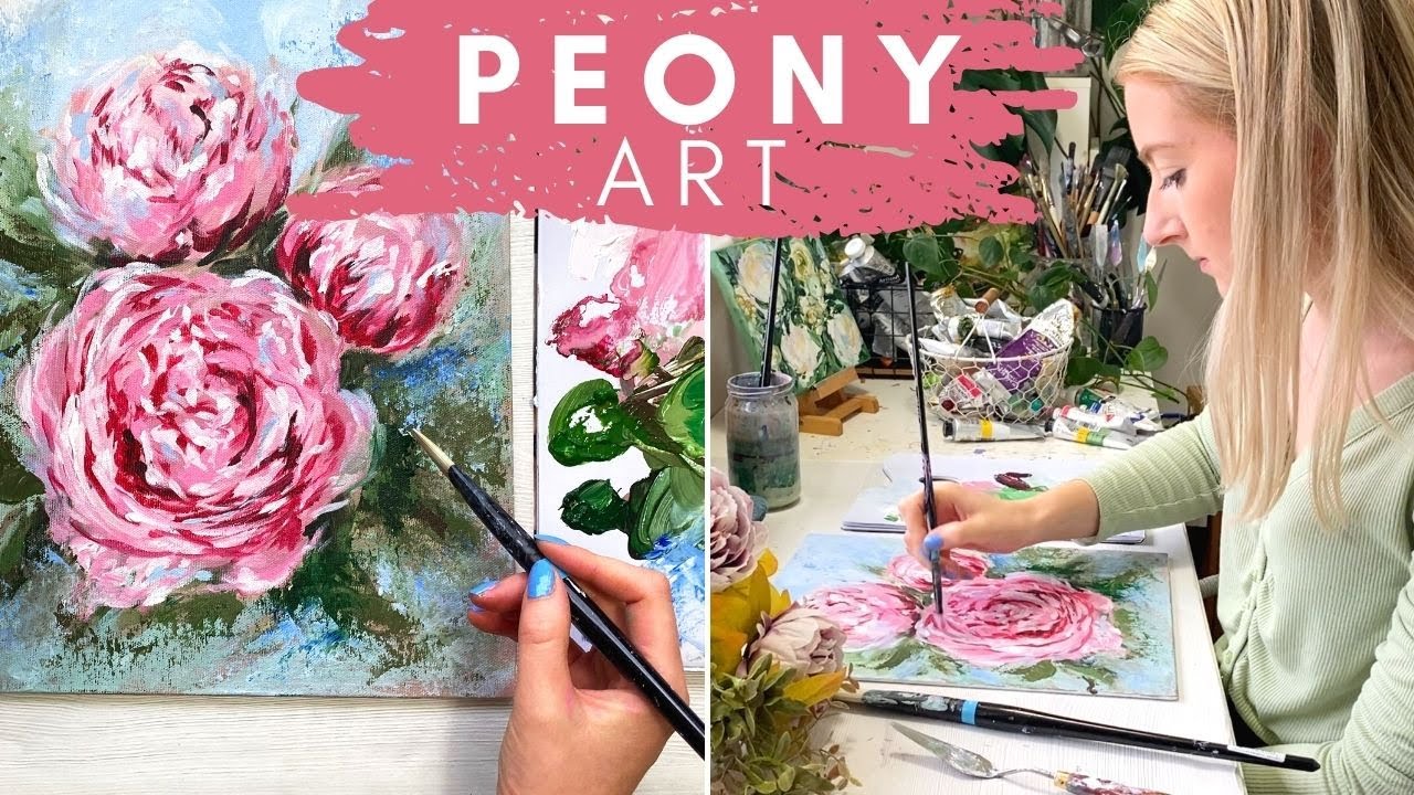 Painting Tutorial Acrylic Peony Flower Techniques Katie Jobling - Home Alqu