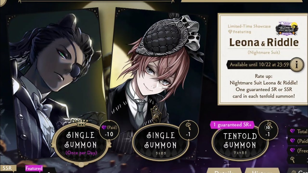 [TWST EN] Leona & Riddle (Nightmare Suit) Showcase Pulls - YouTube
