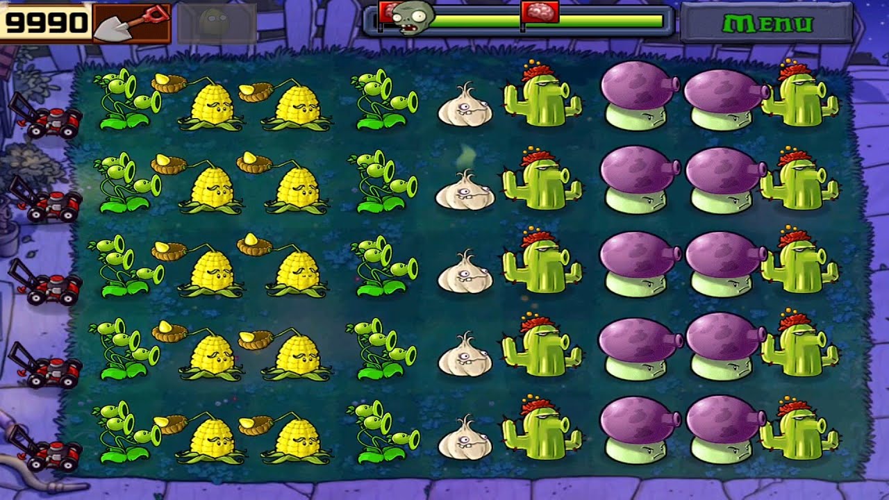 Plants vs Zombies • ADVENTURE NIGHT LEVEL 3 • Full Walkthrough HD ...