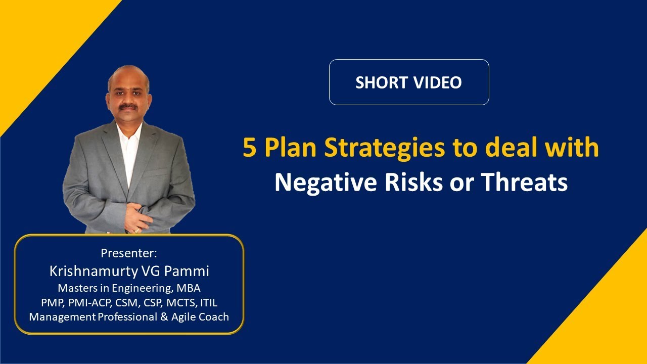 5 Plan Strategies to deal with Negative Risks or Threats using EXAMPLES ...