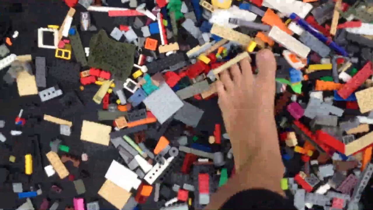 1000 Legos on trampoline - YouTube
