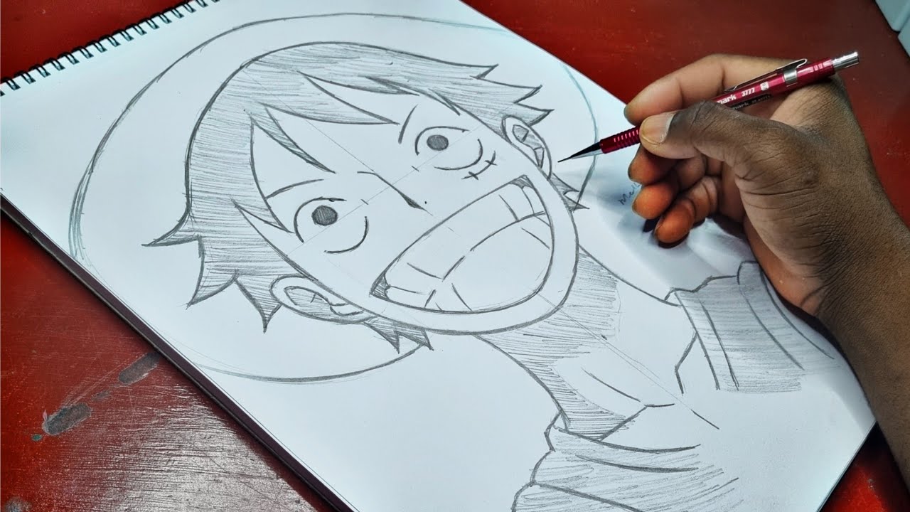 Step-by-step: How to draw Monkey D. Luffy very easy tutorial - YouTube