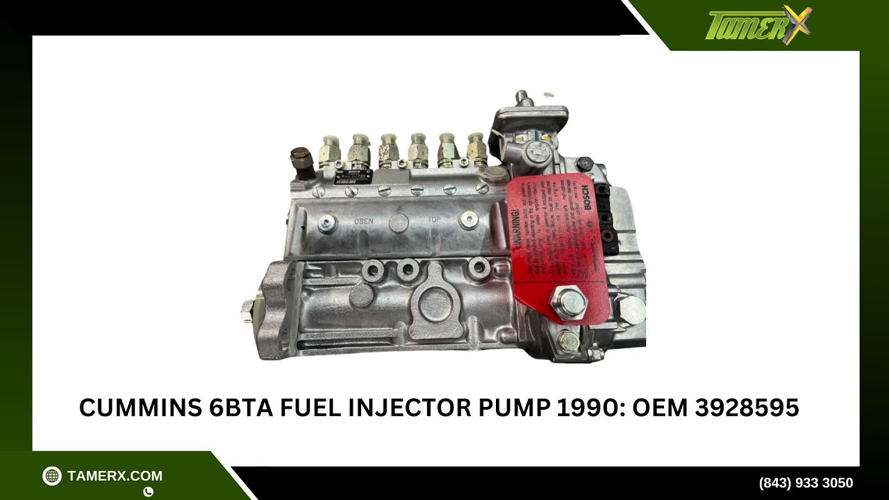 Cummins 6BTA Fuel Injector Pump 1990: OEM 3928595 - YouTube