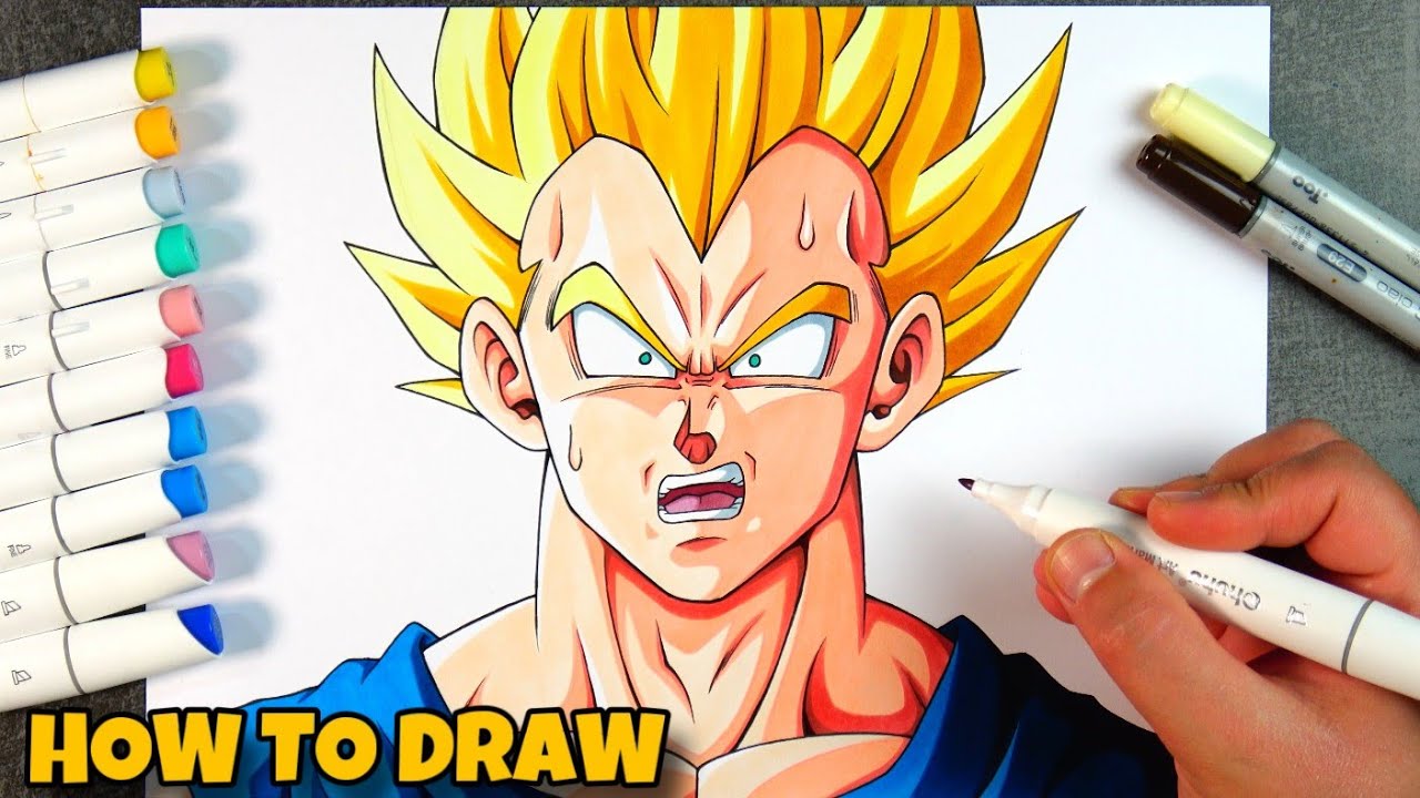 How to Draw a Scared/Shocked Face | Drawing Tutorial | Vegeta - YouTube