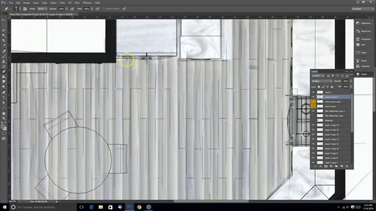 Interior Design Floor Plan in Photoshop Part 1 - YouTube