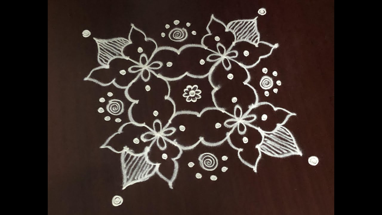 wonderfull and easy kolam easy and easy to learn daily kolam - YouTube