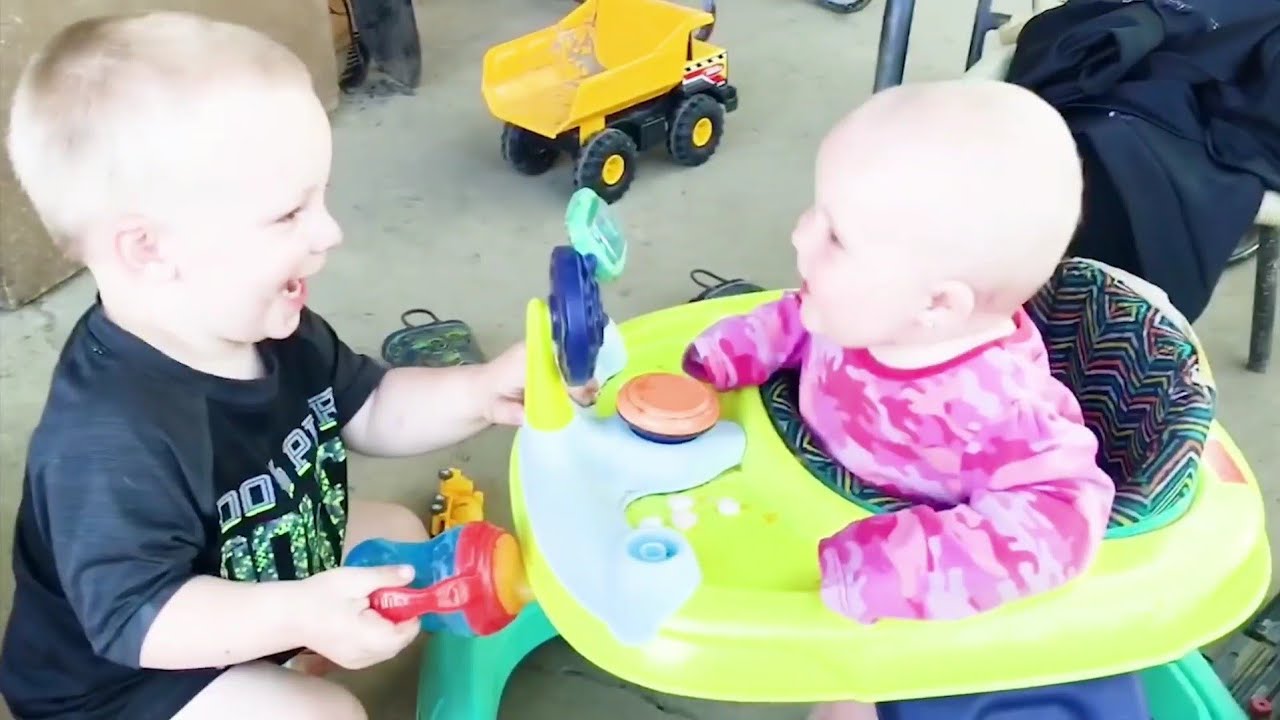 Cute Baby Siblings playing and Laughing Together|Funny Baby Videos ...