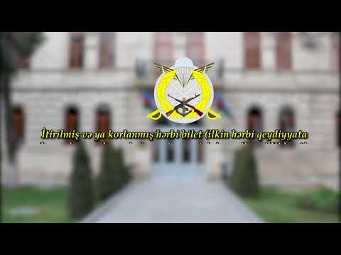 İtirilmiş hərbi bilet və ya təhkimetmə vəsiqələrinin əvəzinə yenisinin verilməsi.