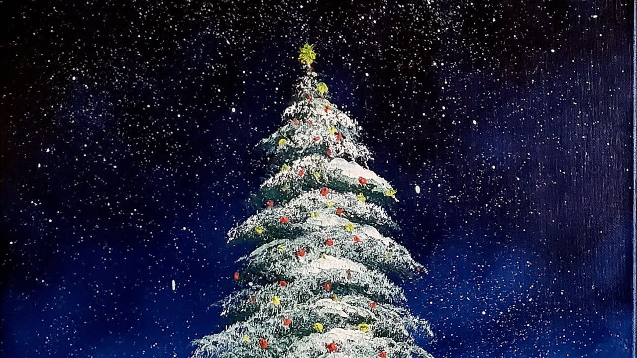Painting a Christmas Tree in Oil. A Happy Tree for a Happy Holiday ...