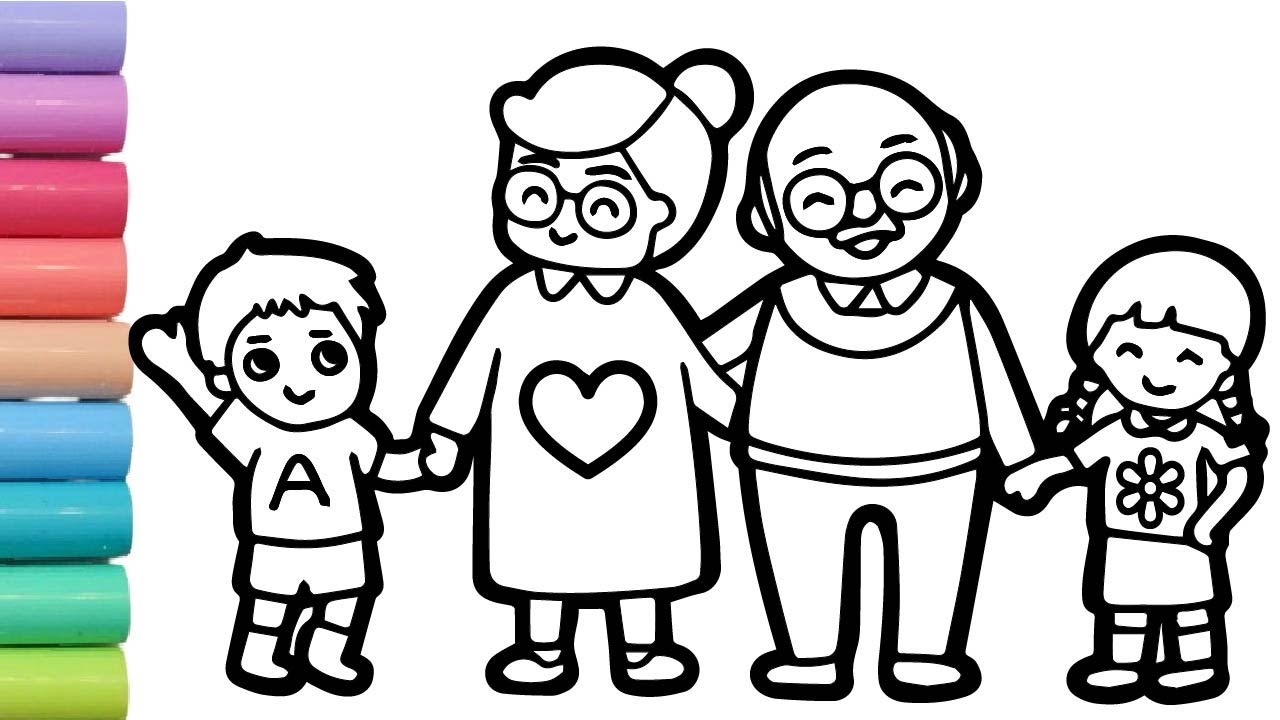 Family Drawing,Painting and Coloring for Kids & Toddlers . How To Draw ...