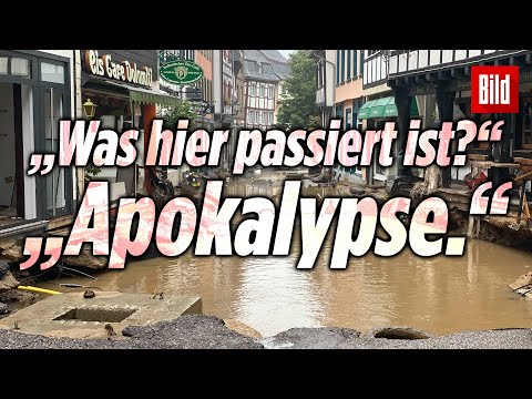 Jahrhundert-Flut: Menschen in den Flut-Trümmern ohne Strom und Wasser | Bad Münstereifel