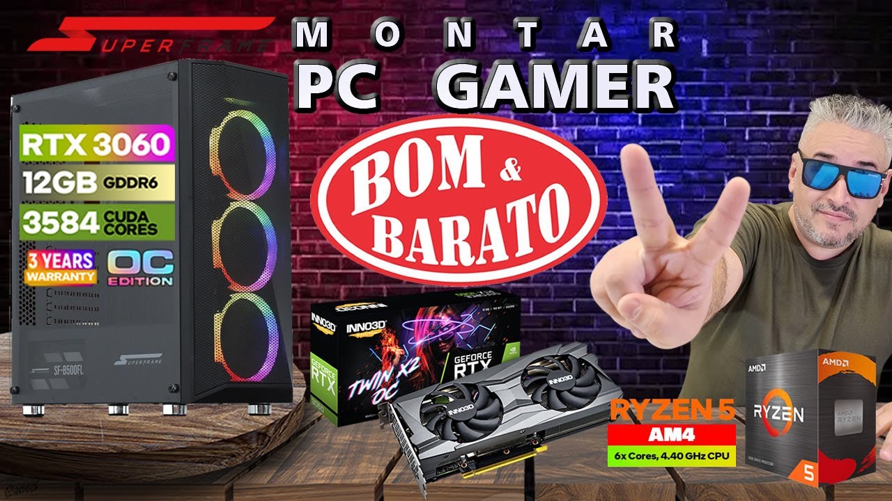 PC GAMER BOM e BARATO 2024 !!! Montamos um Setup com Ryzen 5600 + RTX ...