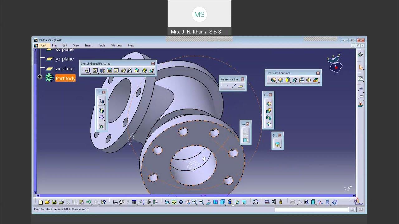 CATIA V5 | PART DESIGN TUTORIAL for BEGINNERS | VALVE - YouTube