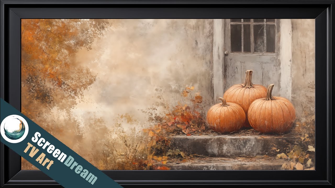Fall Pumpkins TV Art | Vintage Fall Pumpkins & Floral TV Art | Autumn ...