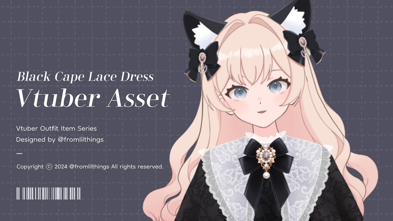 [VTuber Asset] Black Cape Lace Dress + Tutorial for how to set up - YouTube