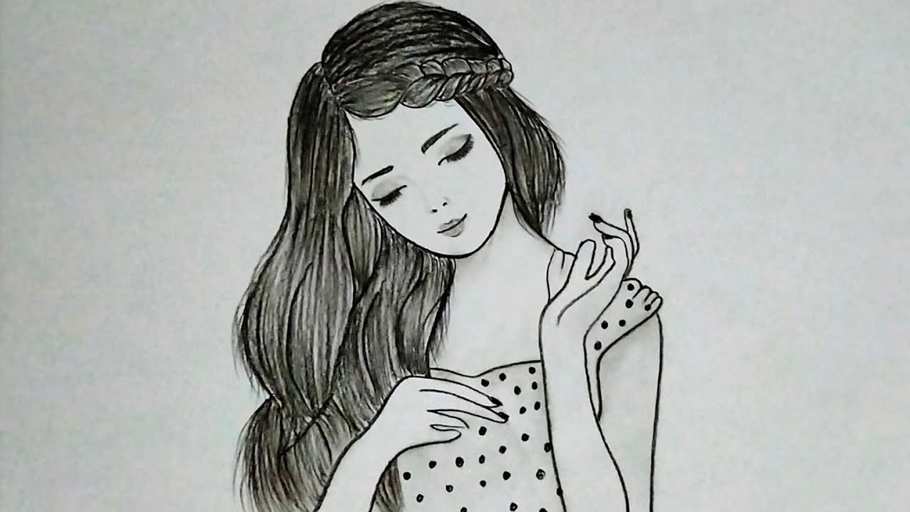 Easy way to draw a girl with beautiful hairstyle | pencil sketch for ...