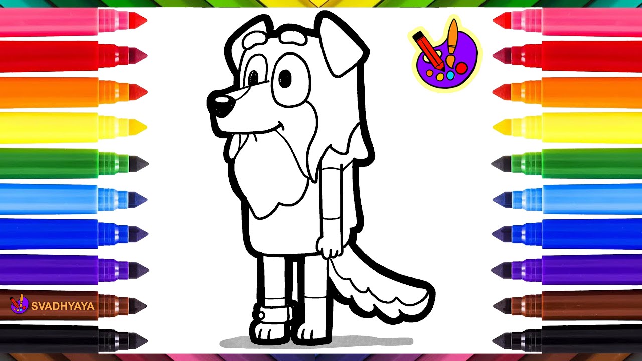 how to draw bluey Surfer - YouTube