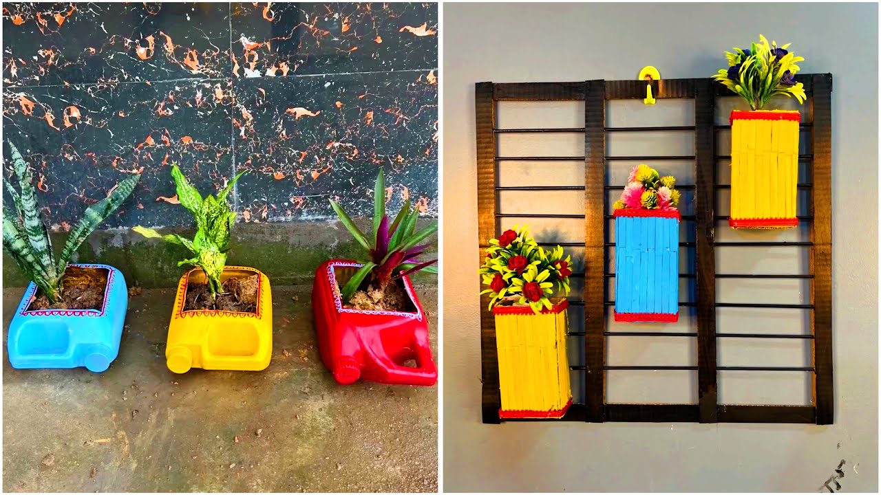 Upcycled DIY Planters and Wall Hanging Flower Pots | Eco-Friendly Craft ...
