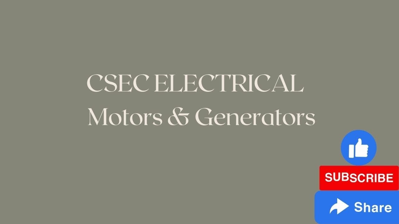 CSEC Electrical: Motor & Generator Past Paper Questions - YouTube