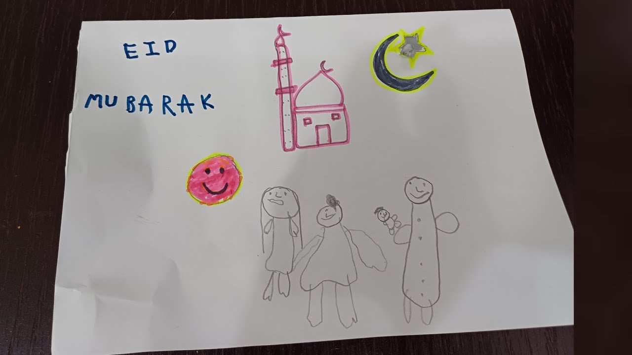 Diy Eid greeting card for kids / light glowing card - YouTube