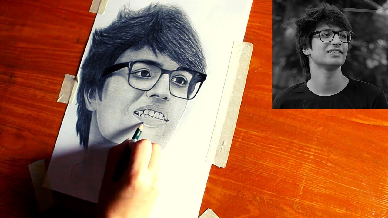 Sourav Joshi Portrait | Part -2 | Drawing Sourav Joshi ...