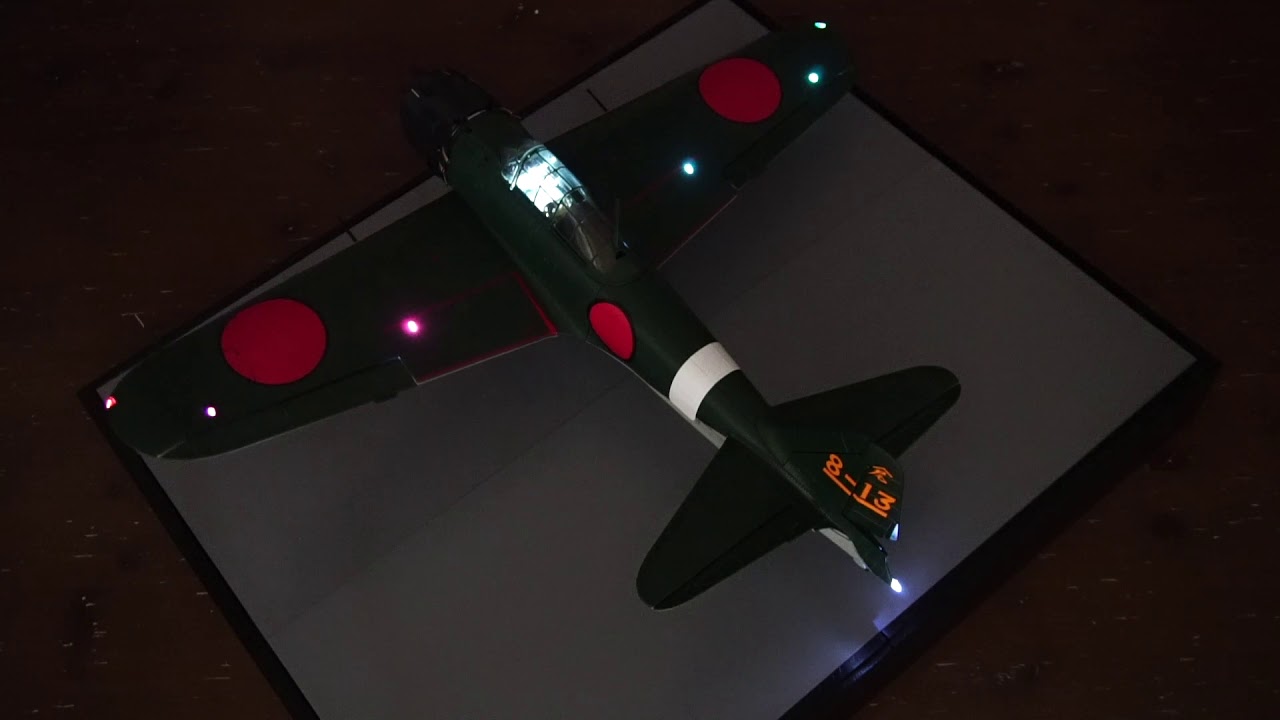 Zero Fighter A6M 1:18 scale model kit - night lights - YouTube