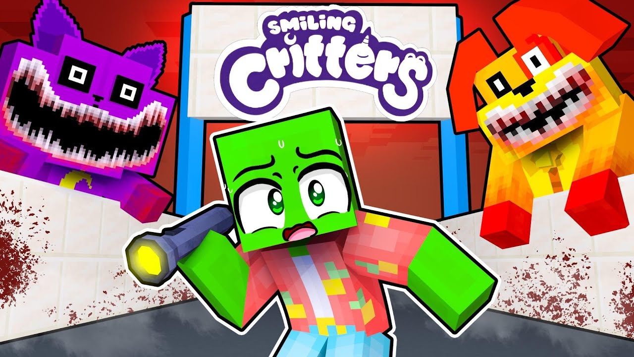 Surviving 24 Hours with SCARY SMILING CRITTERS in Minecraft! - YouTube