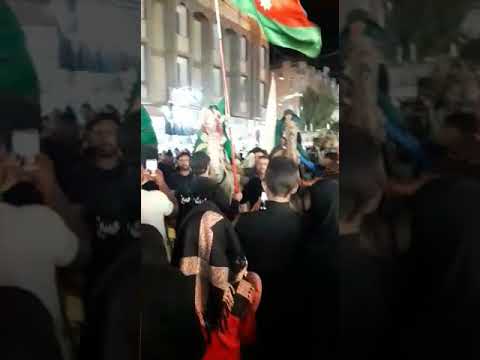 ƏRBƏİN 2018 Kərbəlayi Əşrəf Azərbaycan Bayrağı ilə Əsirlər karvanının Qarşılanması mərasimi Kərbəlad