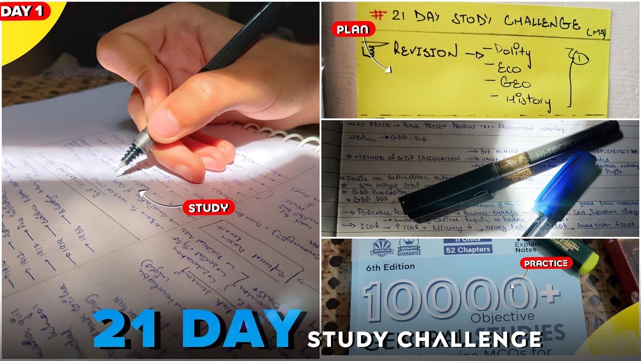 My Study Routine 🤠| DAY 1 Of 21 Day Study Challenge | Productive Vlog ...
