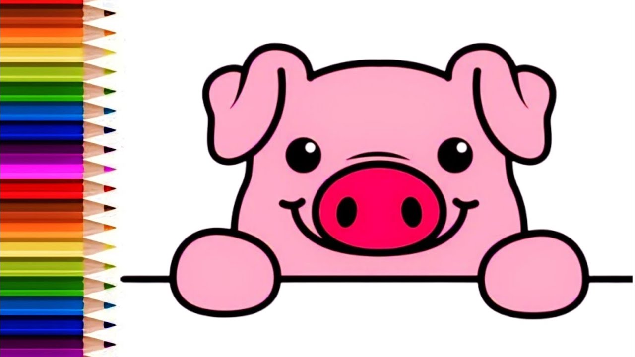 How to Draw A Cute Pig || Easy Drawing Step by Step Video for Kids ...