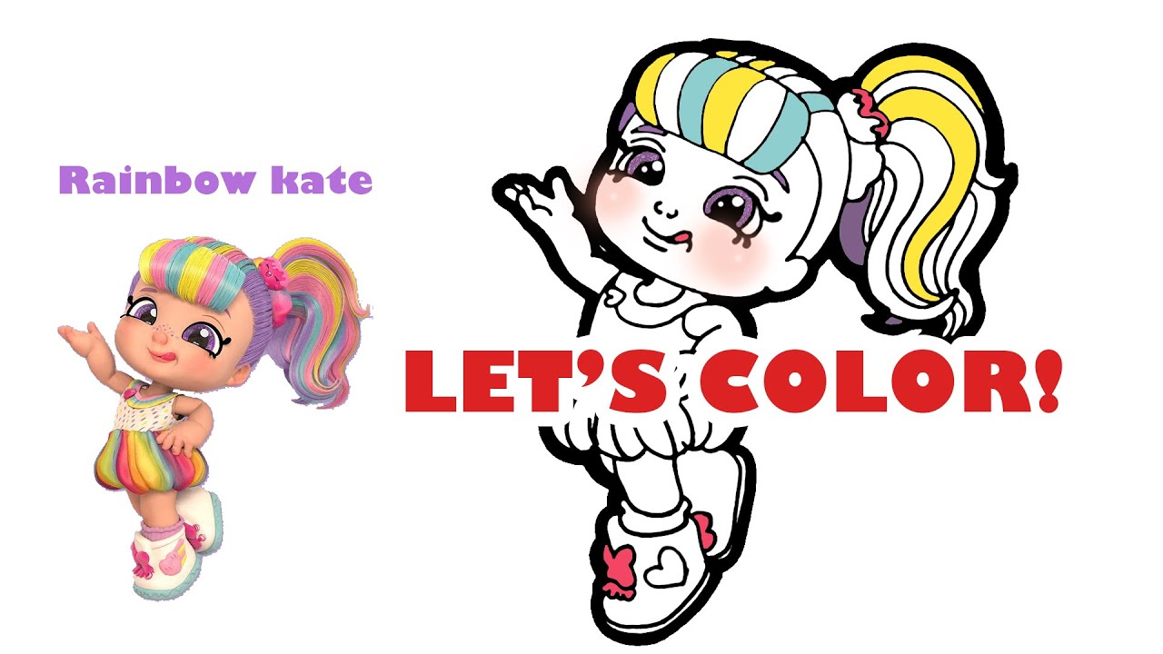 How to draw Kindi Kids RAINBOW KATE and Coloring | drawing for ...