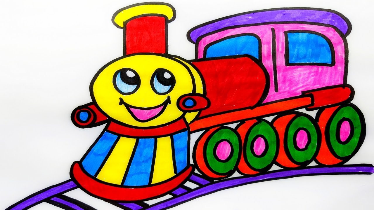 How To Draw Cute Train. Easy. Step by Step. Drawing For Kids. Як ...