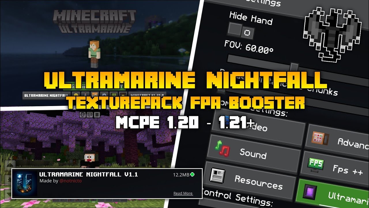 ULTRAMARINE NIGHTFALL V3.2 TEXTURE PACK REALISTIS - Di Minecraft 1.21 | Render Dragon Low End ...
